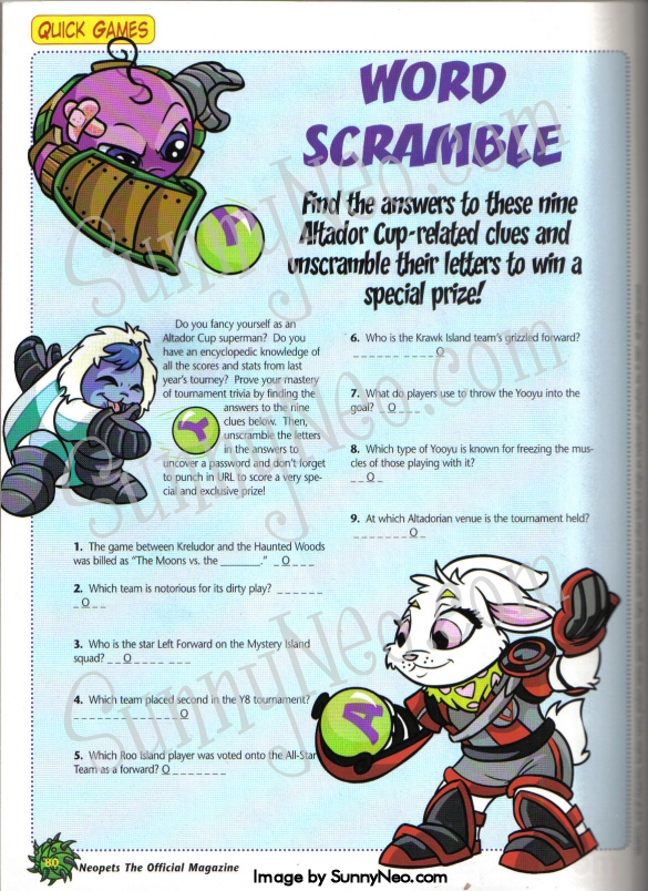 SunnyNeo - Word Scramble: Magazine 23