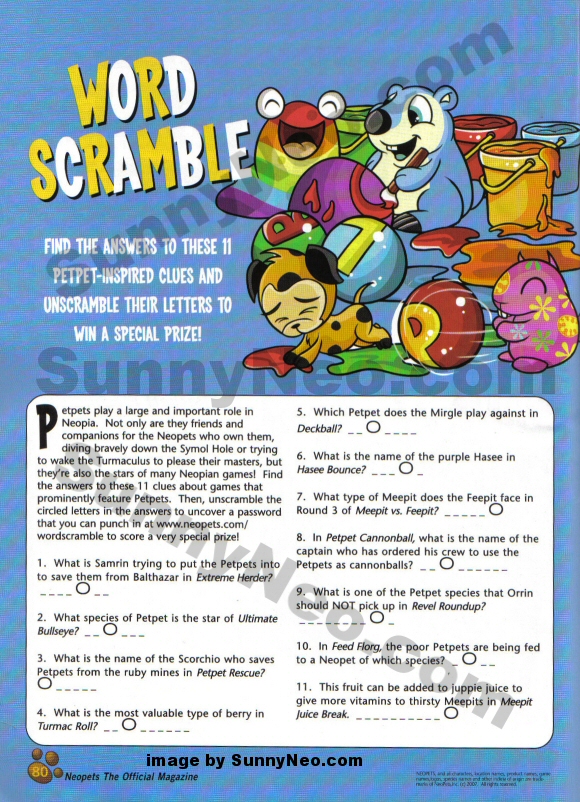 SunnyNeo - Word Scramble: Magazine 24