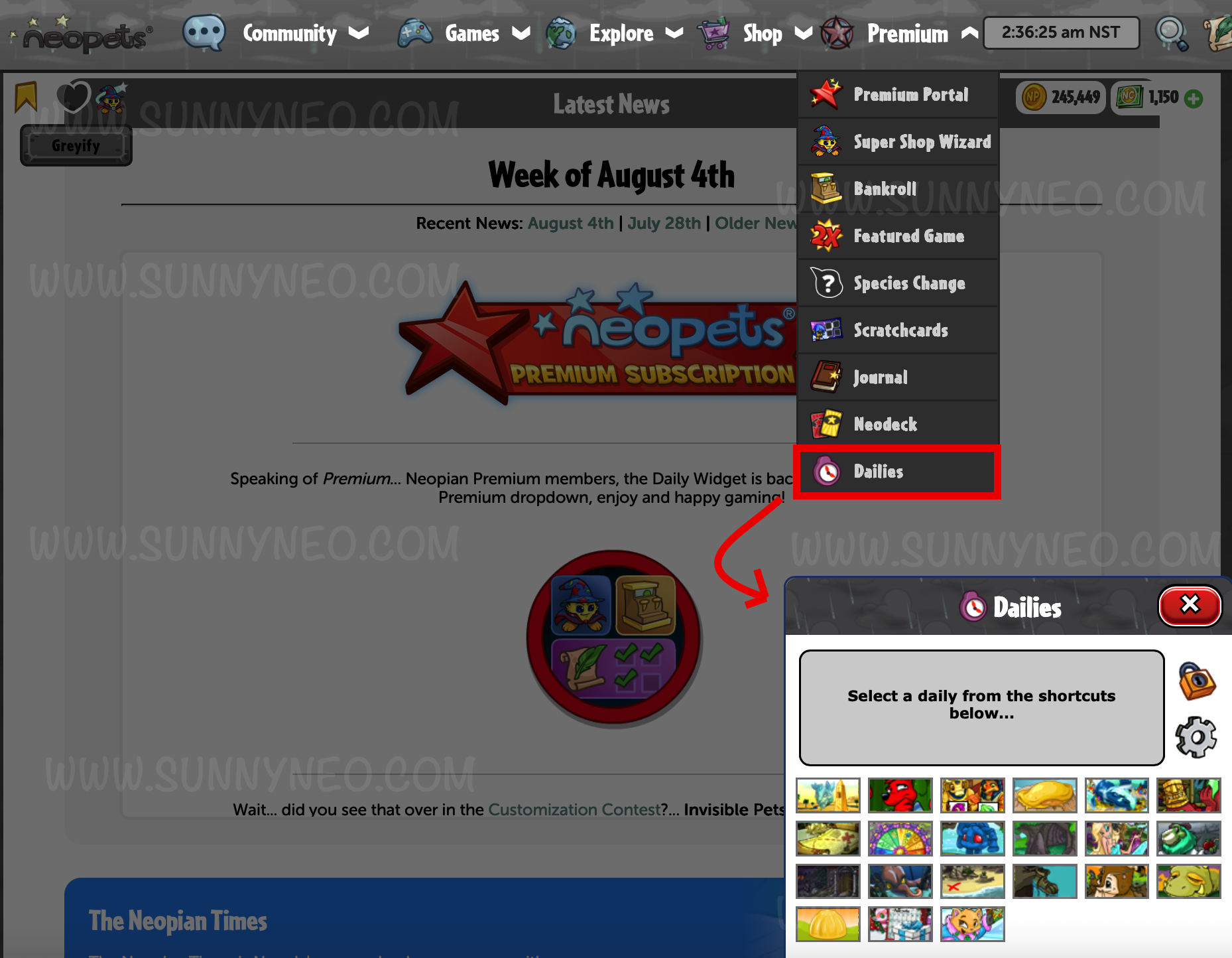 Neopets Premium | SunnyNeo